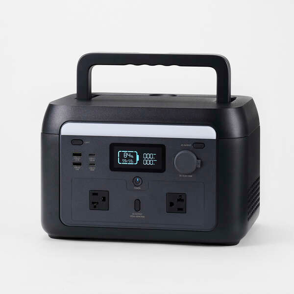 エレコム ポータブル電源(ブラック)　512Wh　ACコンセント2口　USB-C出力搭載 DE-PS500PBK返品種別B