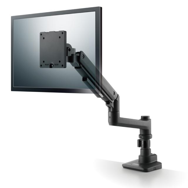エレコム DPA-SL09BK モニターアーム シングル ディスプレイ アーム 支柱付 高耐荷重 ガススプリング式 【 VESA規格対応 モニター 17〜49インチ 耐荷重2〜20kg 対応 】 クランプ式 グロメット式 5軸（ブラック）[DPASL09BK] 返品種別A