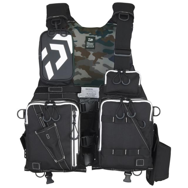 ダイワ DF-6224 フロートゲームベスト (ブラックホワイト) フリーサイズ DAIWA ライフジャケット DF-6224(ブラックホワイト)返品種別A