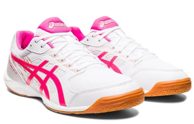 アシックス 卓球シューズ ATTACK HYPERBEAT 4（WHITE/PINK GLO・サイズ：22.5cm） 1073A056-101 ...