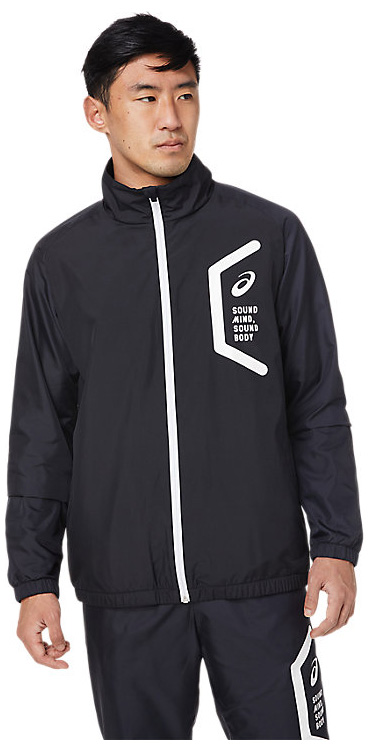 アシックス 2031E061-001-XS メンズ 裏トリコットブレーカージャケット(スリム/リサイクル素材)（パフォーマンスブラック・サイズ：XS）asics[2031E061001XS] 返品種別A