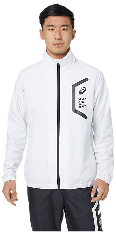 アシックス 2031E061-100-L メンズ 裏トリコットブレーカージャケット(スリム/リサイクル素材)（ブリリアントホワイト・サイズ：L）asics[2031E061100L] 返品種別A