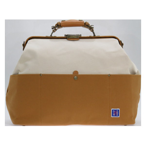 木和田 1592-24 木綿屋五三郎 帆布コンビダレスボストン（キナリ×キャメル）KIWADA[159224] 返品種別B