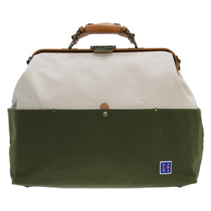 木和田 1592-53 木綿屋五三郎 帆布コンビダレスボストン（キナリ×カーキ）KIWADA[159253] 返品種別B