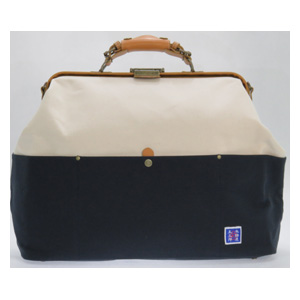 木和田 1592-60 木綿屋五三郎 帆布コンビダレスボストン（キナリ×ネイビー）KIWADA[159260] 返品種別B