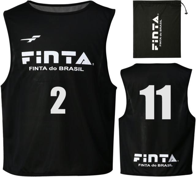 FINTA（フィンタ） サッカー・フットサル用　ビブス　10枚（ブラック・サイズ：JF） ジュニア用 FNT-FT6555-0500-JF返品種別A