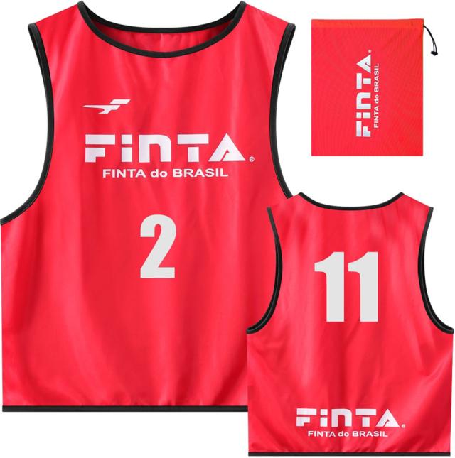 FINTA（フィンタ） サッカー・フットサル用　ビブス　10枚入り（レッド・サイズ：フリー） ユニセックス FNT-FT6513-7100-F返品種別A