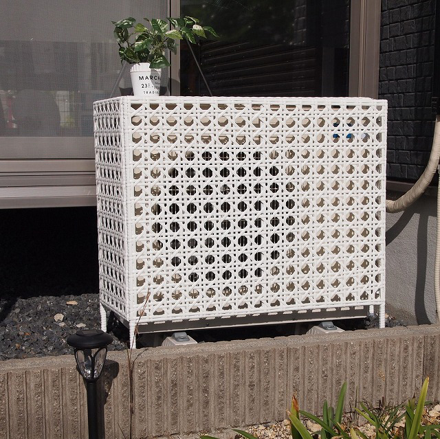 B.Bファニシング ONGS0081RAWHT ラタン調 室外機カバー(ホワイト)[ONGS0081RAWHT] 返品種別A