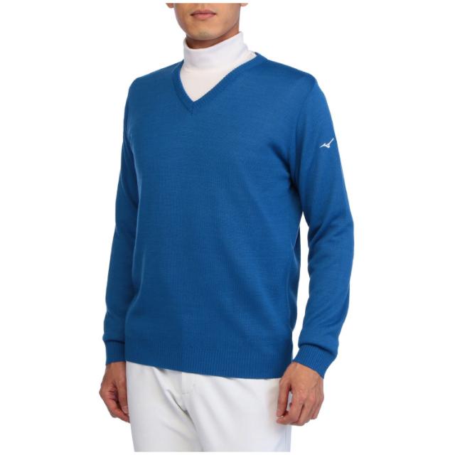 ミズノ E2JC2A2022XL メンズ Vネックニットセーター（ロイヤルブルー・サイズ：XL）MIZUNO[E2JC2A2022XL] 返品種別A