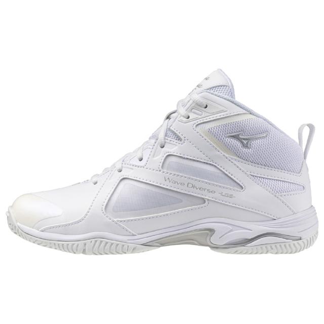 ミズノ ユニセックス フィットネスシューズ ウエーブダイバース LG5（ホワイト×シルバー・サイズ：24.5cm） 31GF257101245返品種別A