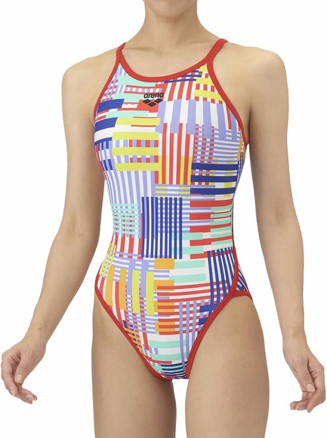 アリーナ トレーニングワンピース(オープンバック)（オレンジ×パープル・サイズ：M） arena DS-AS5FWM11L-ORPP-M返品種別B