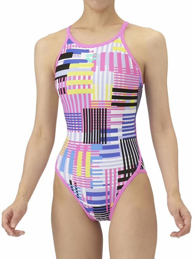 アリーナ トレーニングワンピース(オープンバック)（ピンク×パープル・サイズ：M） arena DS-AS5FWM11L-PKPP-M返品種別B