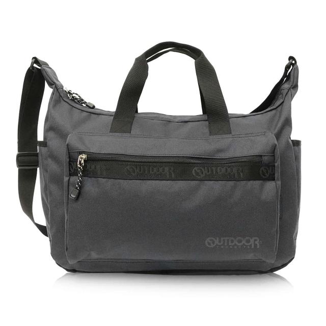 OUTDOOR PRODUCTS 22469039-BLK2 ロゴテープ ラージショルダーバッグ（ブラック2）アウトドアプロダクツ[22469039BLK2] 返品種別A