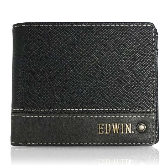 EDWIN 22269257-BLK 切替合皮 二ツ折財布（ブラック(オールブラック)）エドウィン[22269257BLK] 返品種別Aの通販はau PAY マーケット - Joshin ...