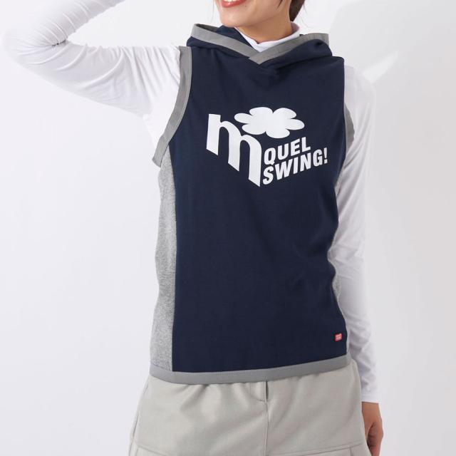 marie claire（マリ・クレール） 732507LNV レディース パーカーベスト＋インナーセット（ネイビー・サイズ：L）[732507LNV] 返品種別A