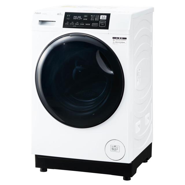 アクア AQW-D8R-L-W 8.0kg ドラム式洗濯乾燥機【左開き】ホワイトAQUA[AQWD8RLW] 返品種別A