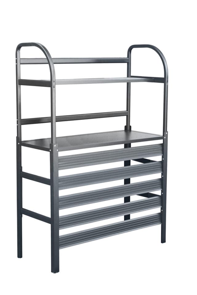 谷村実業 TAN-931(GY) アルミ室外機カバー棚付き(グレー)LivingOut[TAN931GY] 返品種別B