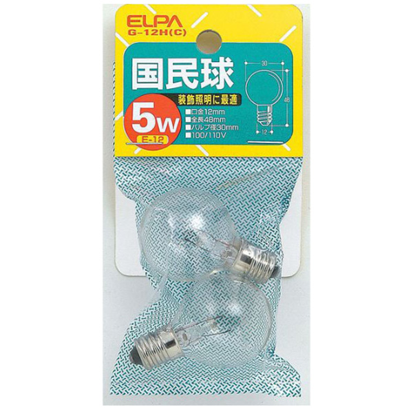 ELPA G-12H-C 国民球 5W クリアG-12H(C)[G12HC] 返品種別Aの通販はau PAY マーケット - Joshin web 家電・PC・ホビー専門店 | au PAY ...
