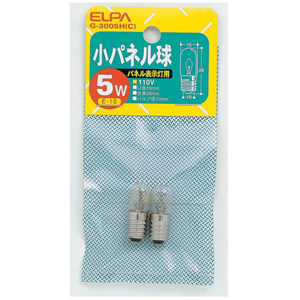 ELPA G-3005H-C 小パネル球 5W クリア【2個入】[G3005HC] 返品種別Aの通販はau PAY マーケット - Joshin web 家電・PC・ホビー専門店 | au ...