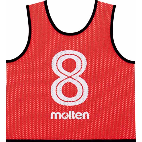 モルテン GS0112R ゲームベスト GVジュニア10枚セット 番号有り（レッド）Molten ゲームビブス[MTGS0112R] 返品種別A