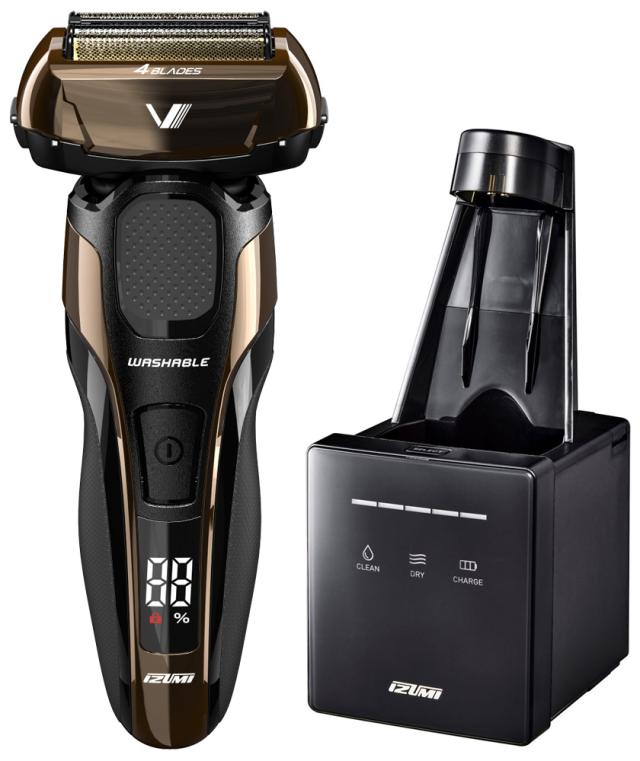 イズミ IZF-V972-N メンズシェーバー[電気シェーバー]【4枚刃】【自動洗浄器付】（ゴールド）IZUMI[IZFV972N] 返品種別A