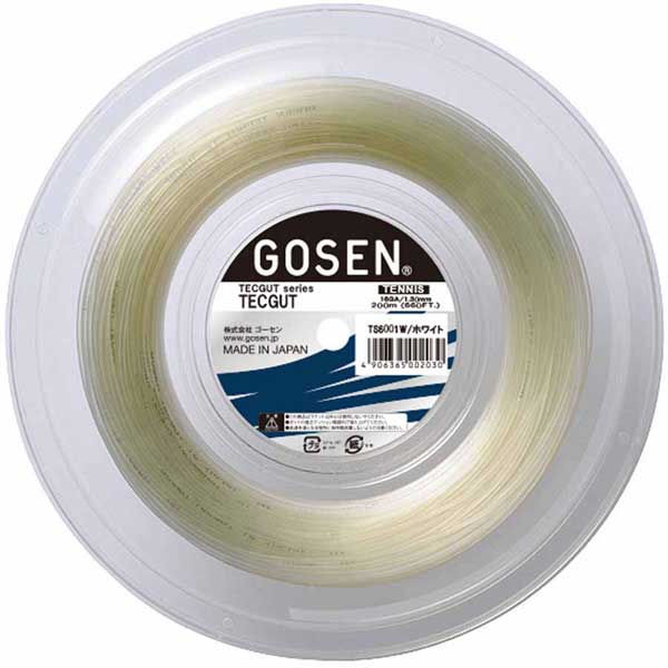 ゴーセン 硬式テニス用ガット　テックガット16（ホワイト・1.30mm×120m） GOSEN TECGUT series TECGUT 16 GOS-TS6001W返品種別A