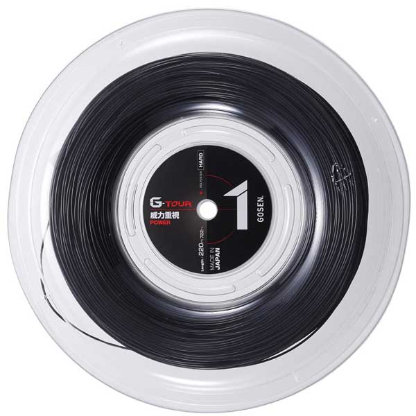 ゴーセン 硬式テニス用ガット　ジー・ツアー1（ブラック・1.30mm×220m） GOSEN G-TOUR series G-TOUR1 16GA GOS-TSGT102BK返品種別A