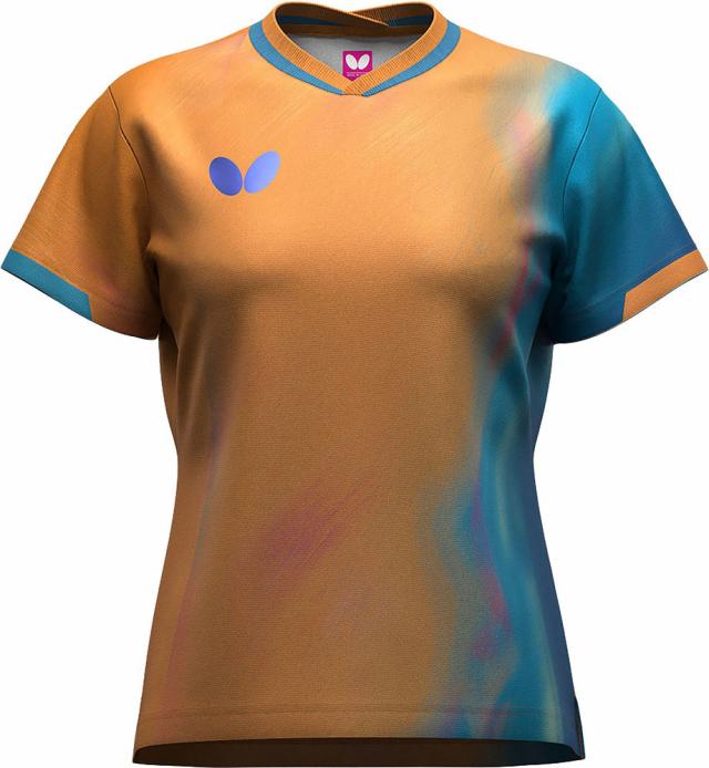 バタフライ BUT-47239-051-S インフィリア・シャツ・レディース（オレンジ・サイズ：S）BUTTERFLY 卓球[BUT47239051S] 返品種別A