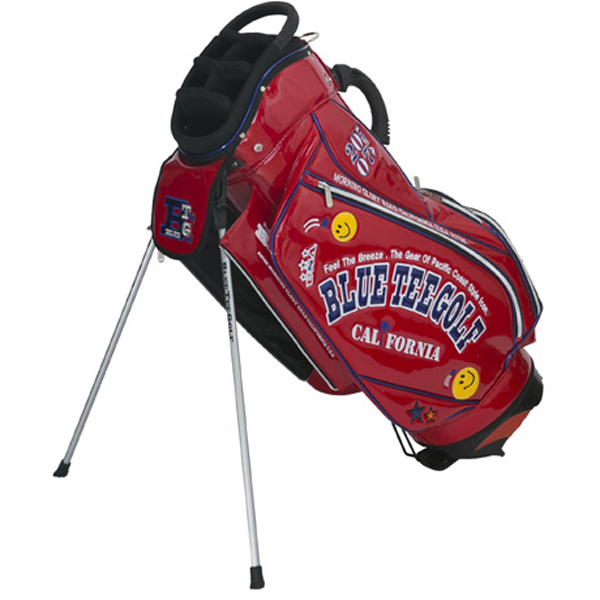 ブルーティーゴルフ CB-012-RD エナメルスタンドキャディバッグ（レッド・9型・46インチ対応）BLUE TEE GOLF CB-012[CB012RD] 返品種別A