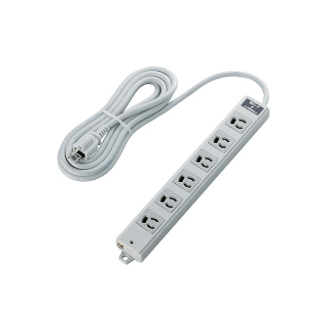 エレコム T-WRMK3630LG/RS EU RoHs指令準拠 雷ガード二重構造工事用タップ・6個口・3.0m[TWRMK3630LGRS] 返品種別A