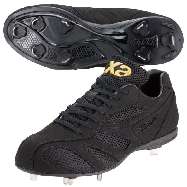 ザナックス 紐式　樹脂底スパイク（ブラック×ブラック・サイズ：25.5cm） xanax トラストCL 高校野球対応 BS324CL-9090-25.5返品種別A