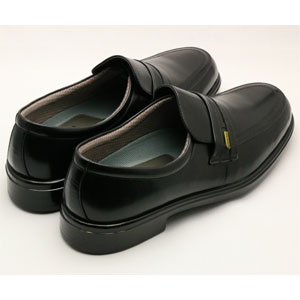 アサヒシューズ 紳士　ビジネスシューズ　（ブラック・24.5cm） 通勤快足 AM31261 Uモカスリッポン TK31-26 BK 24.5返品種別A