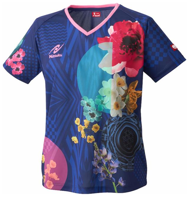 ニッタク NT-NW2221-02-XO レディース モダンフラワーシャツ（ネイビー・サイズ：XO）Nittaku 卓球[NTNW222102XO] 返品種別Aの通販はau PAY マーケット ...