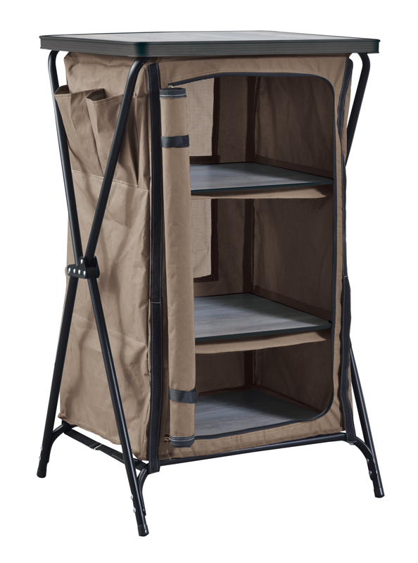 東谷 OLC-627BR フォールディングキャビネット3段(ブラウン)[OLC627BR] 返品種別A