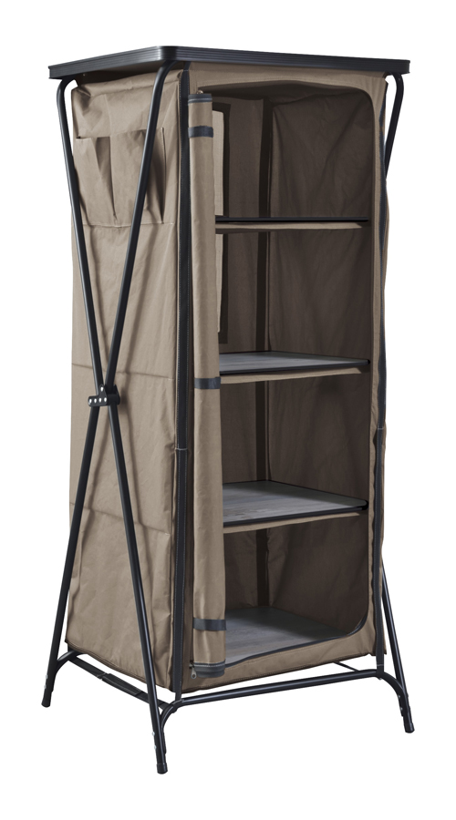 東谷 OLC-628BR フォールディングキャビネット4段(ブラウン)[OLC628BR] 返品種別A