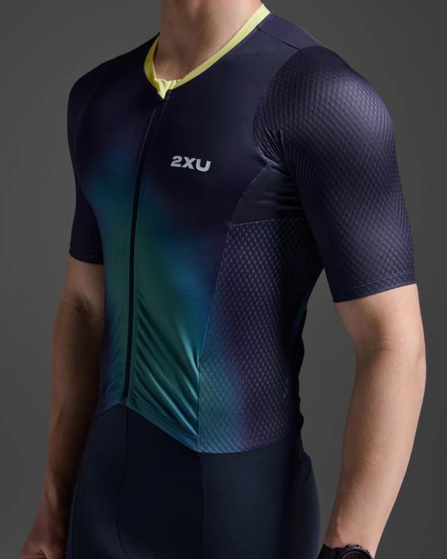 2XU トライアスロンスーツ MT7394d-MDN-CLM Aero Hex Sleeved Trisuit - Mdn-clm [メンズ]（サイズ：L）  MT7394D-MDN-CLM-L返品種別A