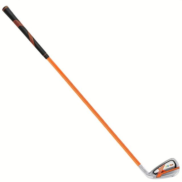 7番アイアンゴルフスイングトレーナー オレンジ＆ブラック 耐久性プラスチック/ラバーグリップ メタルシャフト 筋力・テンポ・柔軟性トレーニング用 メンズゴルフトレーニング用品