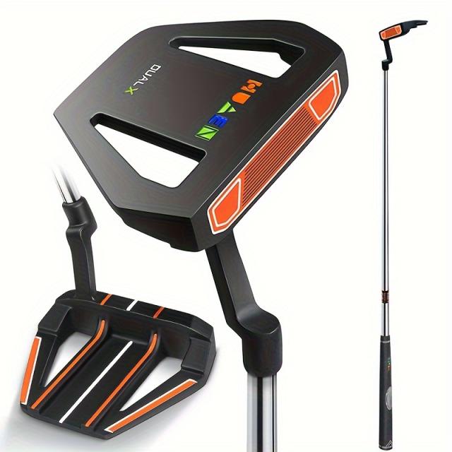 右利き用パター X-Extra Stiff仕様｜亜鉛合金ヘッド＆ゴムグリップ｜高反発設計｜ヘッドカバー付き ゴルフクラブ 練習用にも最適