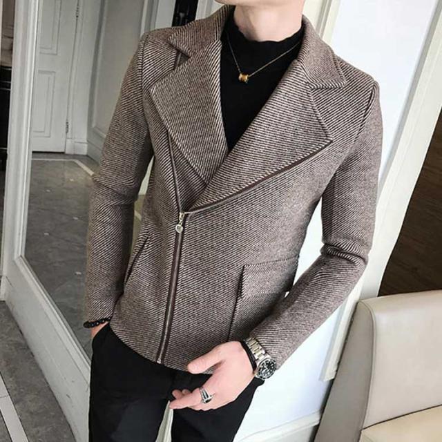 《送料無料》ジャケット スタンジャケット メンズ  アウラー カーディガン 冬服 厚手  暖かい 秋冬 無地 折襟 おしゃれ トレンド 通勤 パーティー 韓国スタイル 通勤