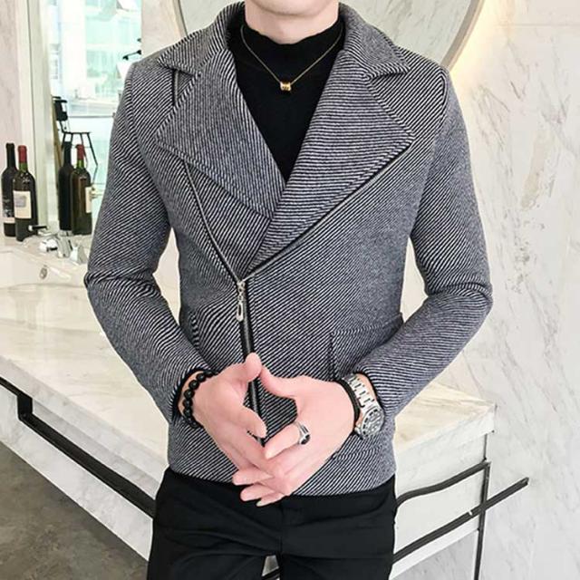 《送料無料》ジャケット スタンジャケット メンズ  アウラー カーディガン 冬服 厚手  暖かい 秋冬 無地 折襟 おしゃれ トレンド 通勤 パーティー 韓国スタイル 通勤