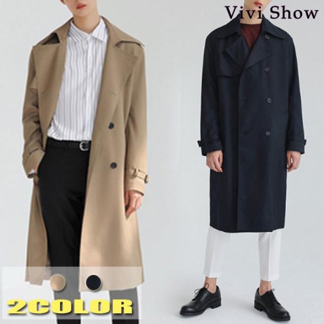 メンズ ロングコート 秋冬 カジュアル ステンカラー 上着 トップス カーディガン ジャケット