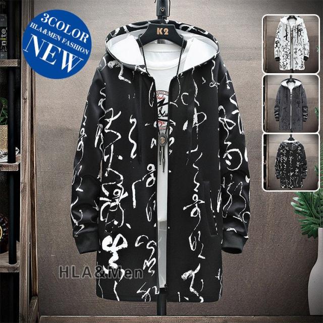 アウトドア ロングジャケット メンズ マウンテンパーカー おしゃれ アウター コート 春服 フード付き