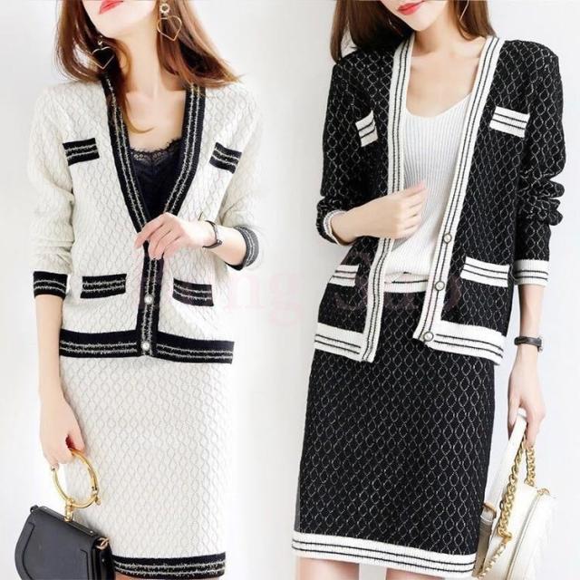 ニットワンピース セットアップ レディース 40代 秋冬 ニット スカートセットアップ 膝丈 きれいめ 長袖セーター 通勤 着痩せ オシャレ