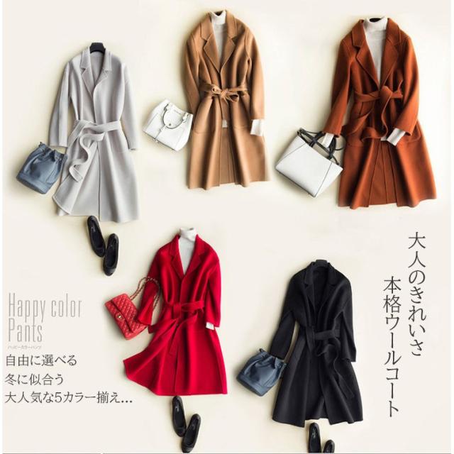 【2020秋冬新品】コート アウター ウールコート  秋冬 上品 シンプル フォーマル レディース 体型カバー 抜け感 女性 ロング丈 ウール S-2L フォーマルコート