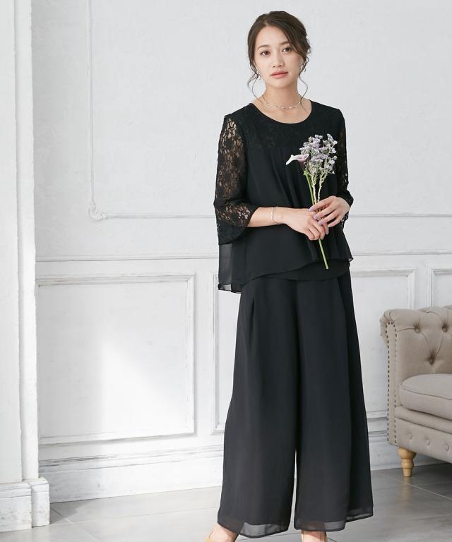 ドレス パーティー 大きいサイズ レディース レース切替 ブラウス ＋