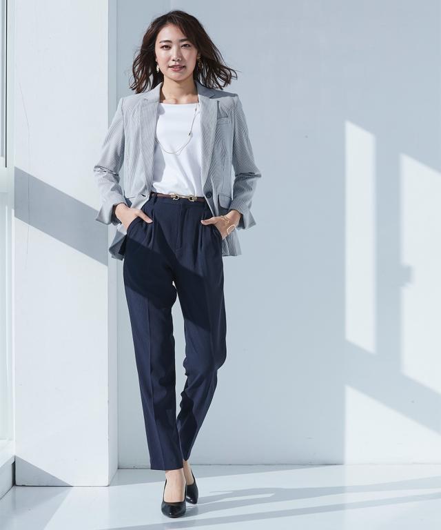 スーツ パンツ 大きいサイズ レディース セットアップ対応 テーパード