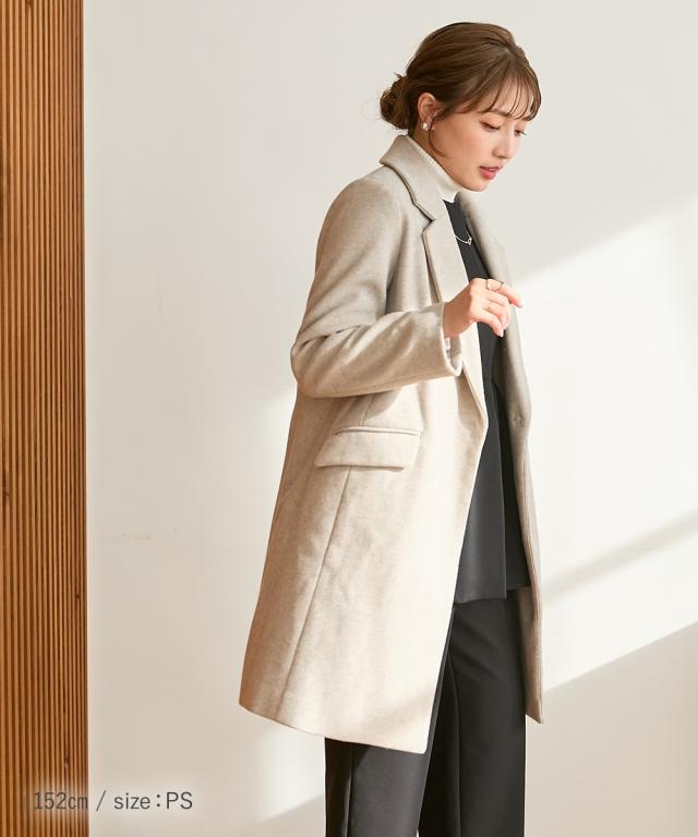 コート 小さいサイズ レディース メルトン ロング 低身長さん 小柄女性