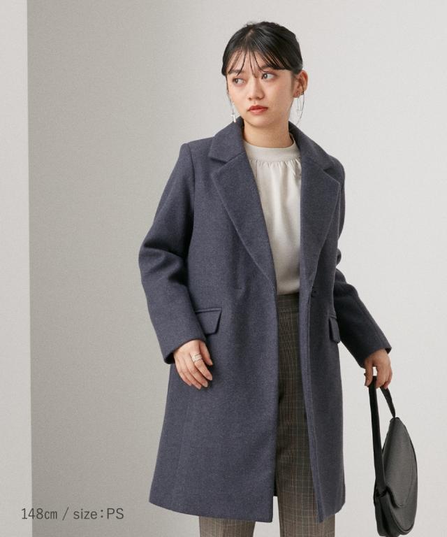 コート 小さいサイズ レディース メルトン ロング 低身長さん 小柄女性