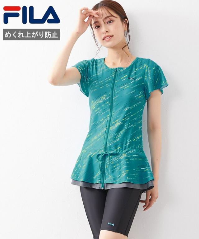 FILA 水着 フィットネス 競泳 大きいサイズ レディース 上下別売り チュニック トップス  水泳 トレーニング 運動 ジム 8L/10L ニッセン nissen