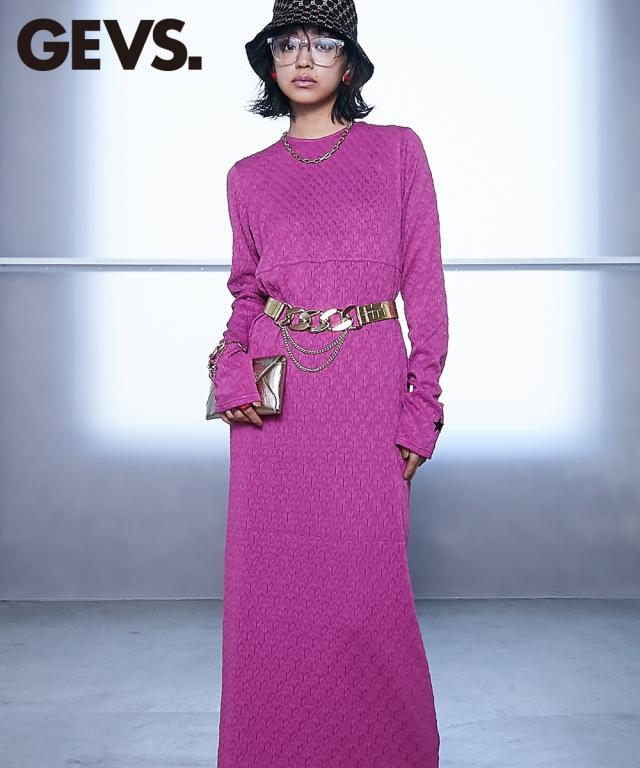 ワンピース ロング マキシ 大きいサイズ レディース レース ストレート GEVS. 対応  ひざ下 M〜5L ニッセン nissen